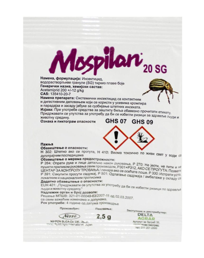 Mospilan 20 SP 2.5 g - Poljoprivredna zadruga PRVČA
